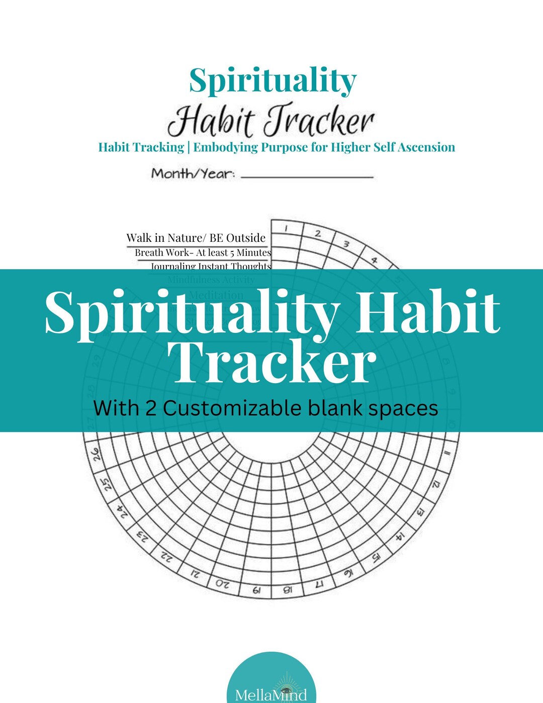 Spiritual Habit Tracker for Productivity Download Monthly Habit ...