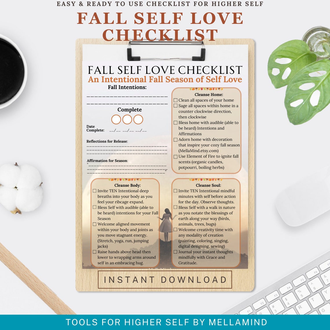 Fall Checklist for Self Love Worksheet Download Printable Checklist for ...