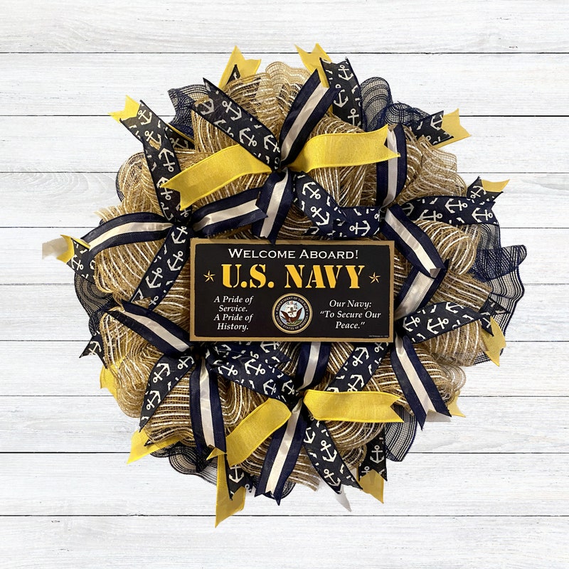Navy Wreath - Etsy