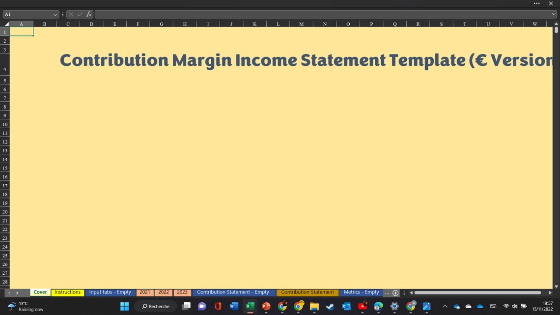 Contribution Margin Automated Template| Individual/small Business ...