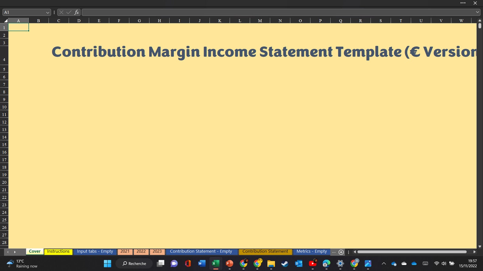 Contribution Margin Automated Template| Individual/small Business ...