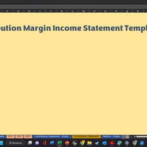 Contribution Margin Automated Template| Individual/small Business ...
