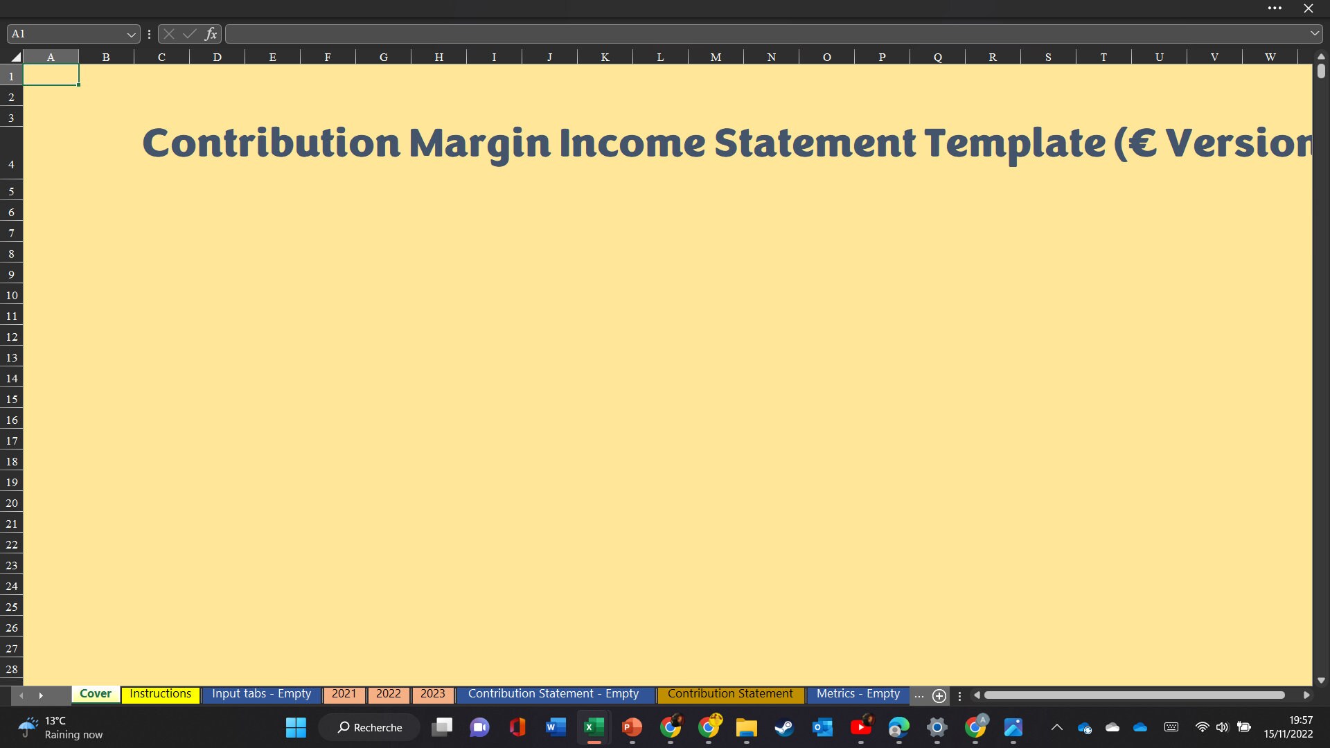 Contribution Margin Automated Template| Individual/small Business ...