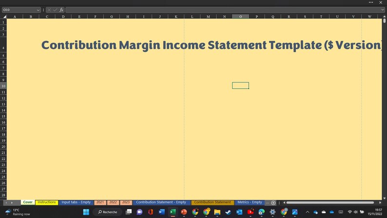 Contribution Margin Automated Template| Individual/small Business ...