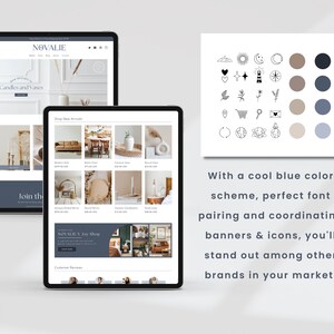 Cool Blue & Beige Shopify 2.0 Theme Template, Fashion Clothing Minimal ...