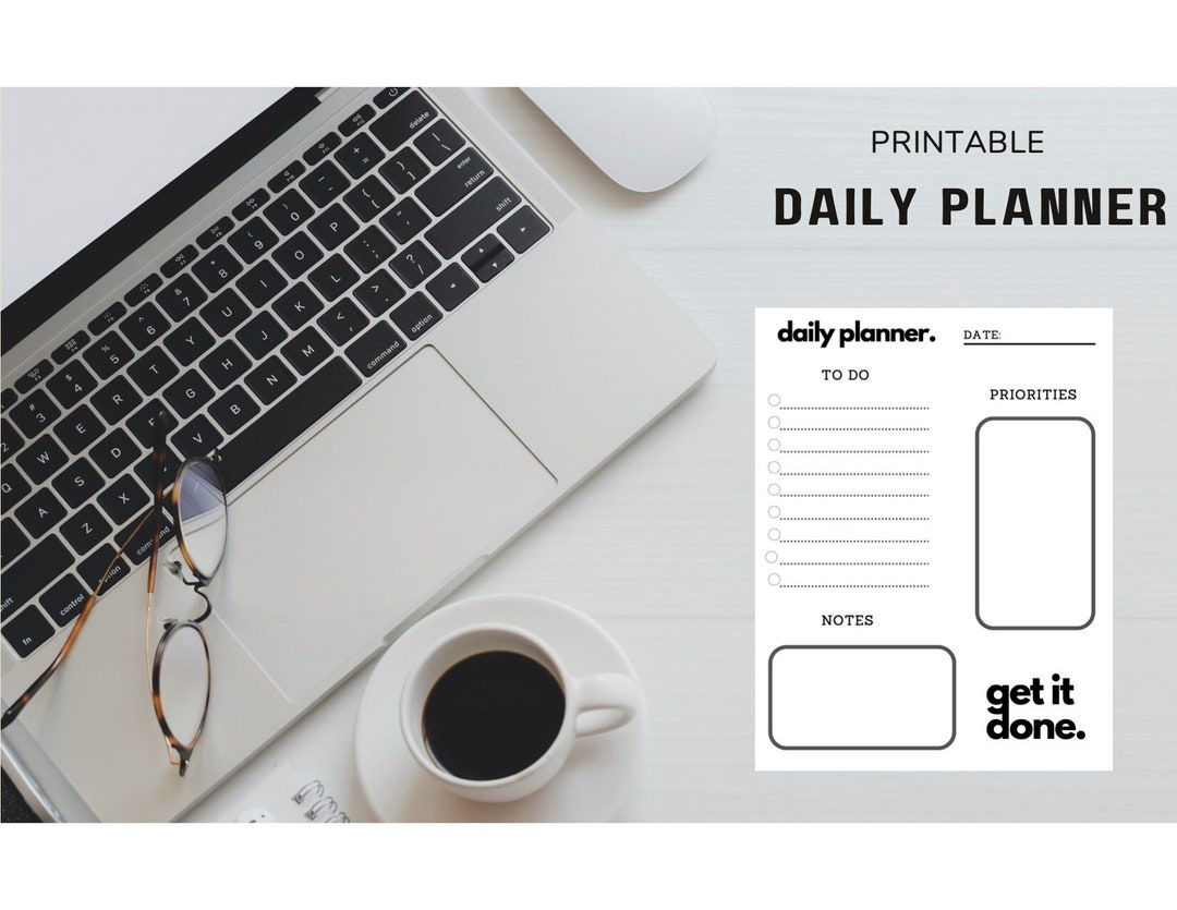 Printable Daily Planner, Every Day Planner, Minimalistic Daily Planner ...