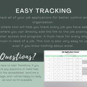 Job Tracker, Excel Template, Organization Tools, Job Tracking ...