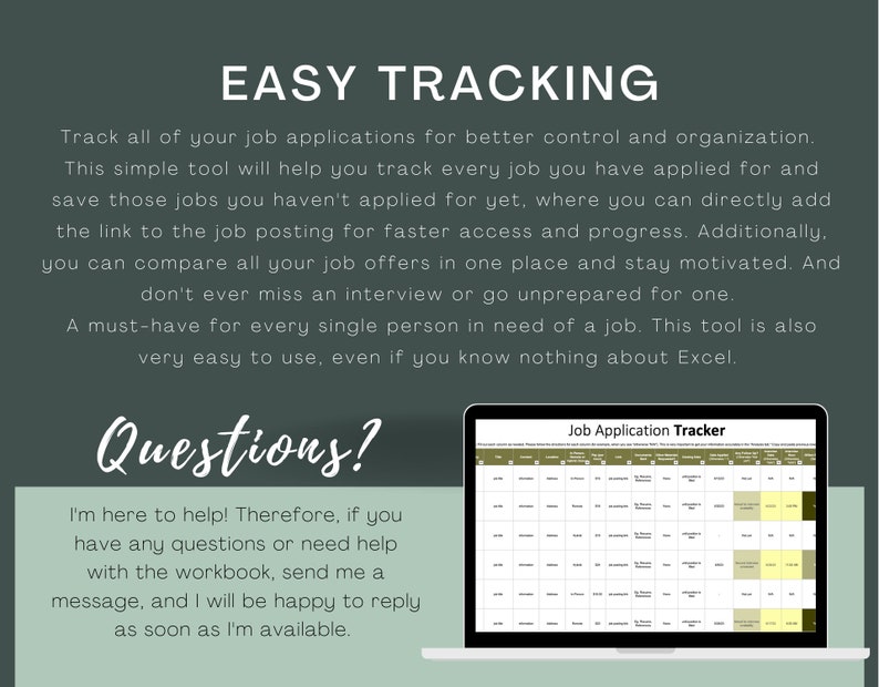 Job Application Tracker, Excel Template, Job Interview Planner ...
