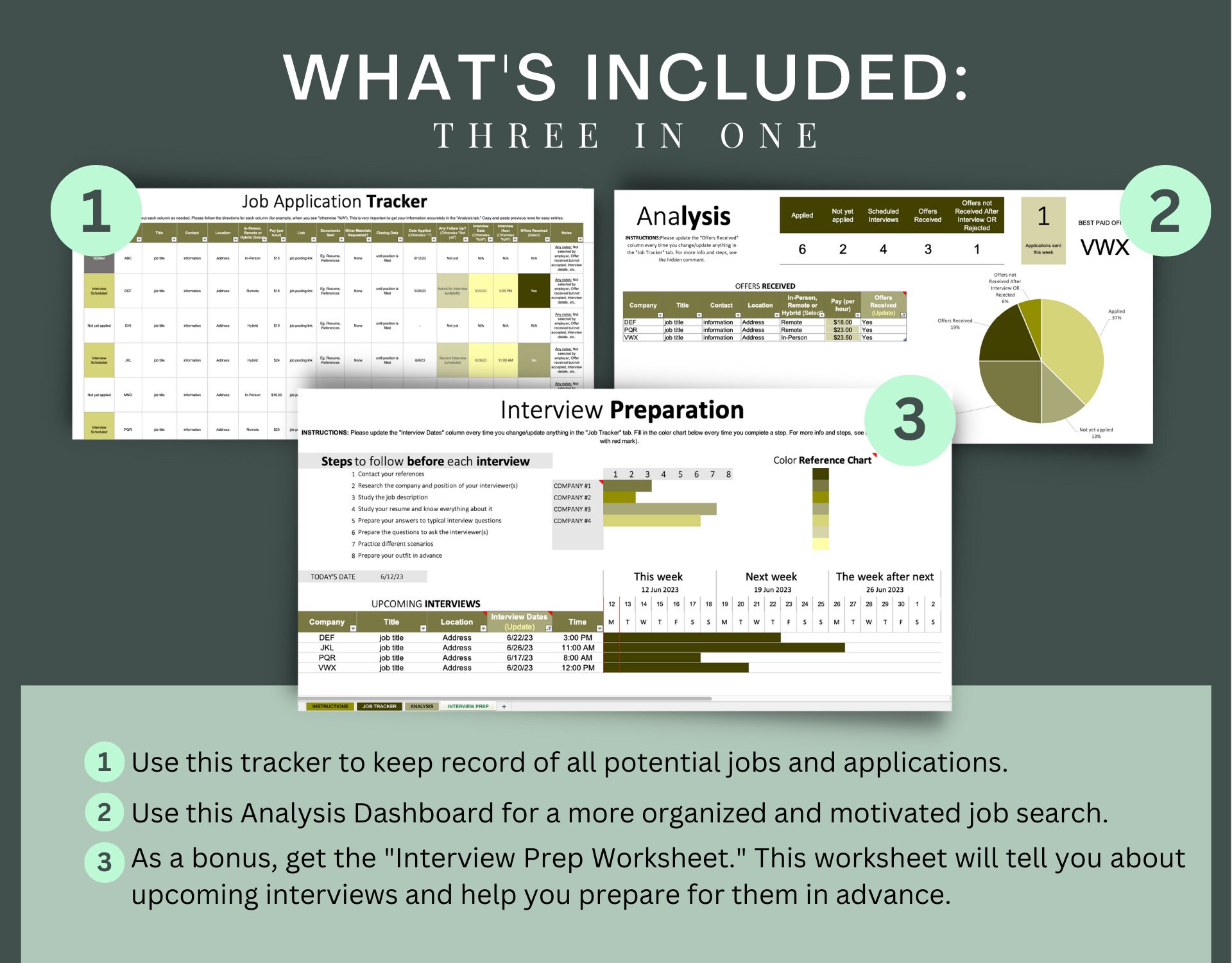 Job Application Tracker, Excel Template, Job Interview Planner ...