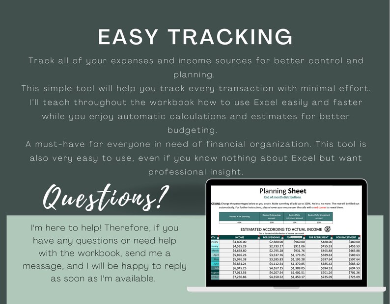 EXCEL Ultimate Monthly Budget Spreadsheet, Financial Planner, Expense ...