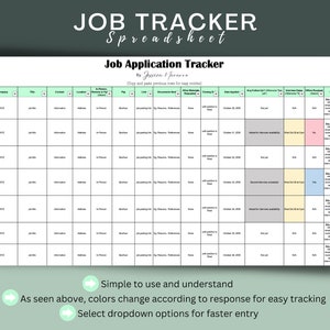 Job Tracker, Excel Template, Organization Tools, Job Tracking ...