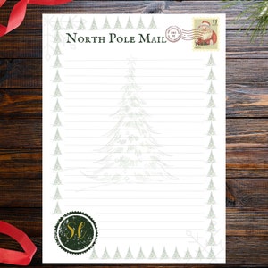 Printable Christmas Journal Page Santa Stationary Holiday - Etsy