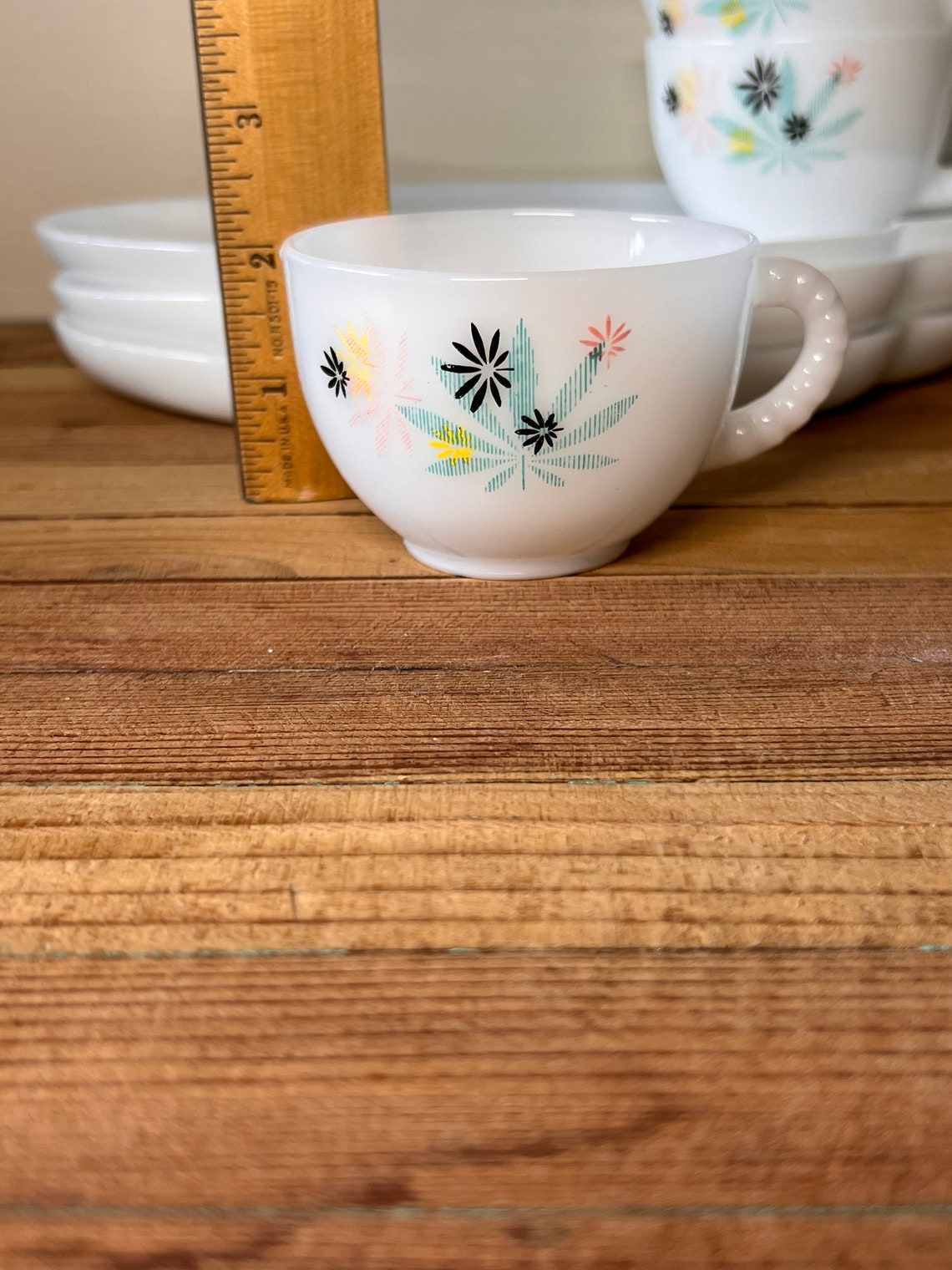 Atomic Federal Glass Patio Snack Luncheon Set - Etsy