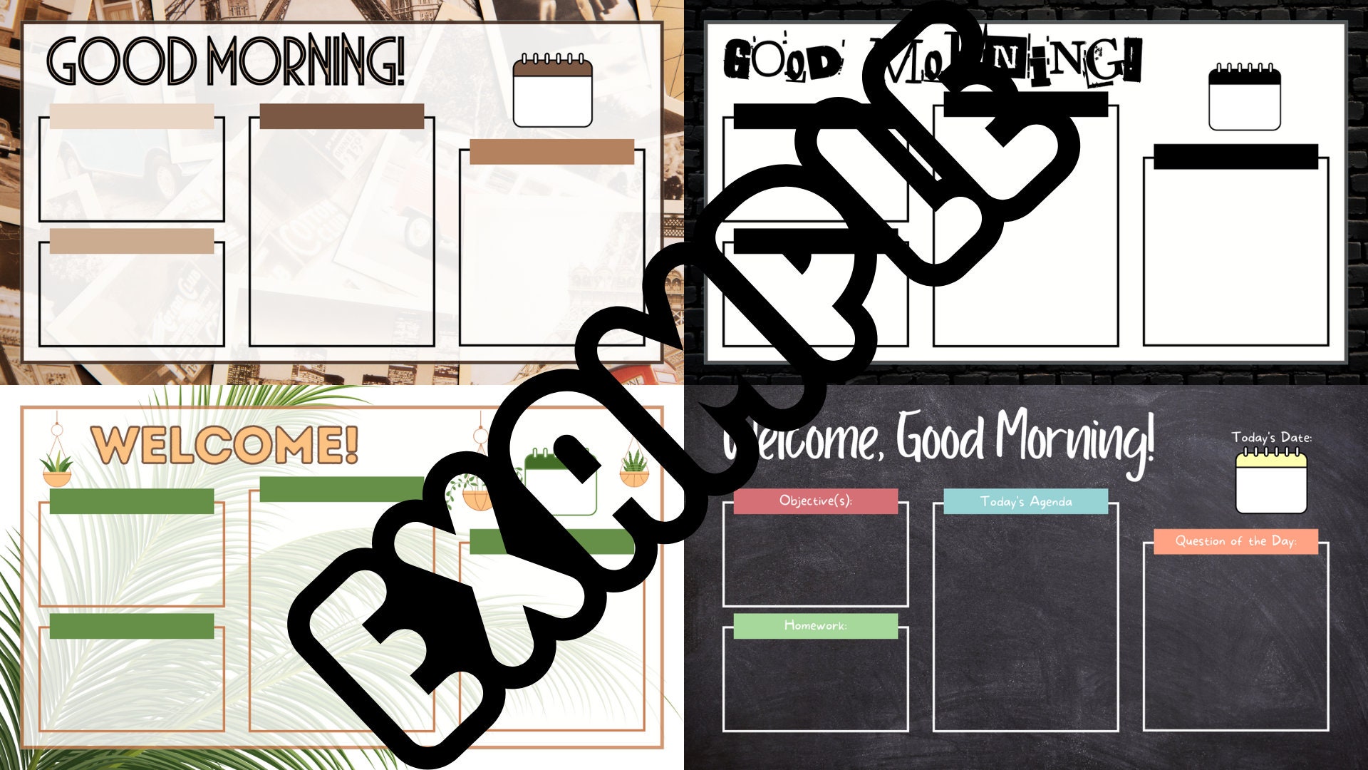 Daily Agenda Slides, Daily Agenda Template, Digital Daily Agenda ...