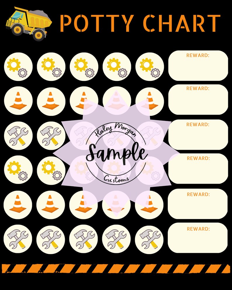 Potty Training Chart, Potty Chart, Potty Reward Chart, Potty Training ...