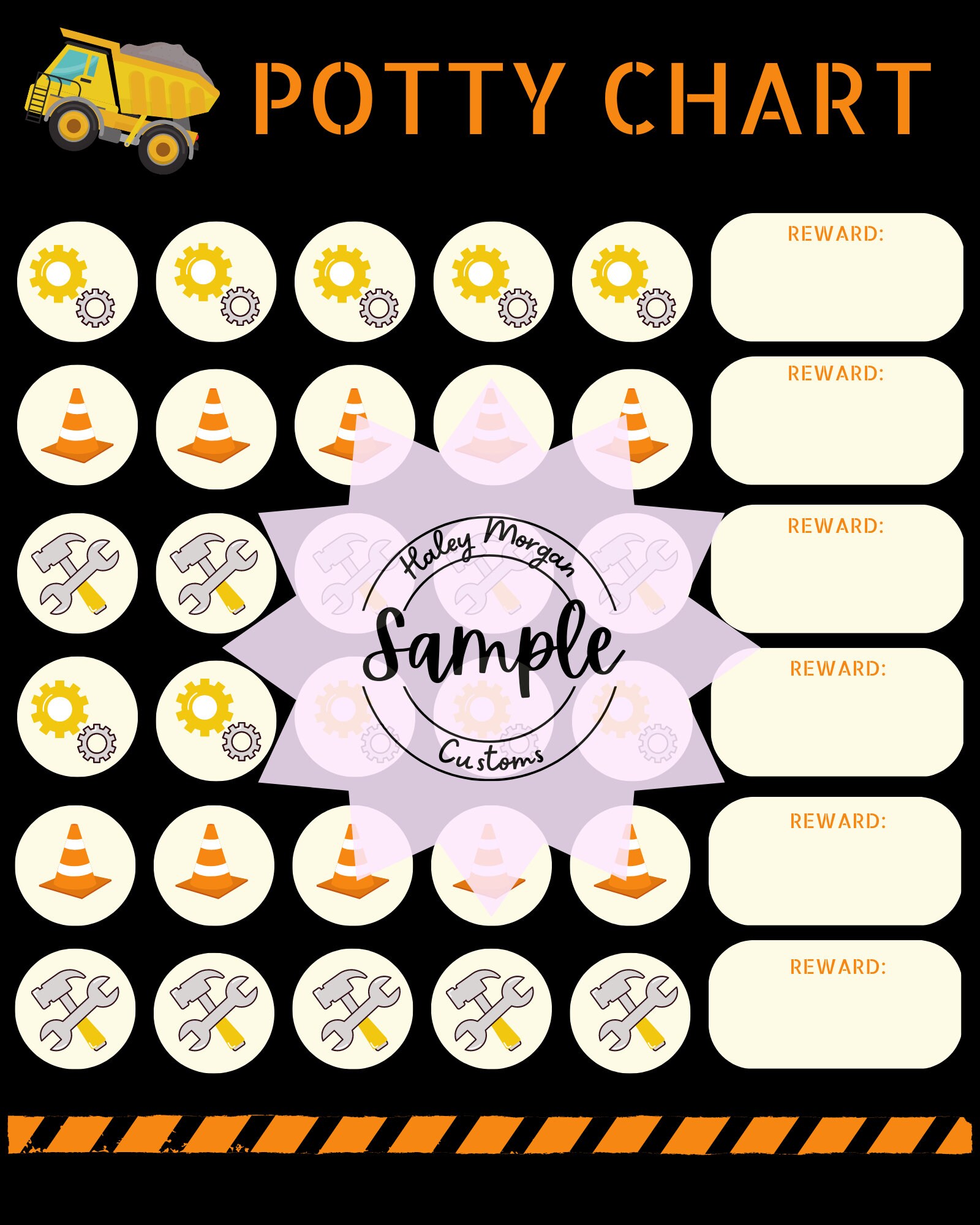 Potty Training Chart, Potty Chart, Potty Reward Chart, Potty Training ...