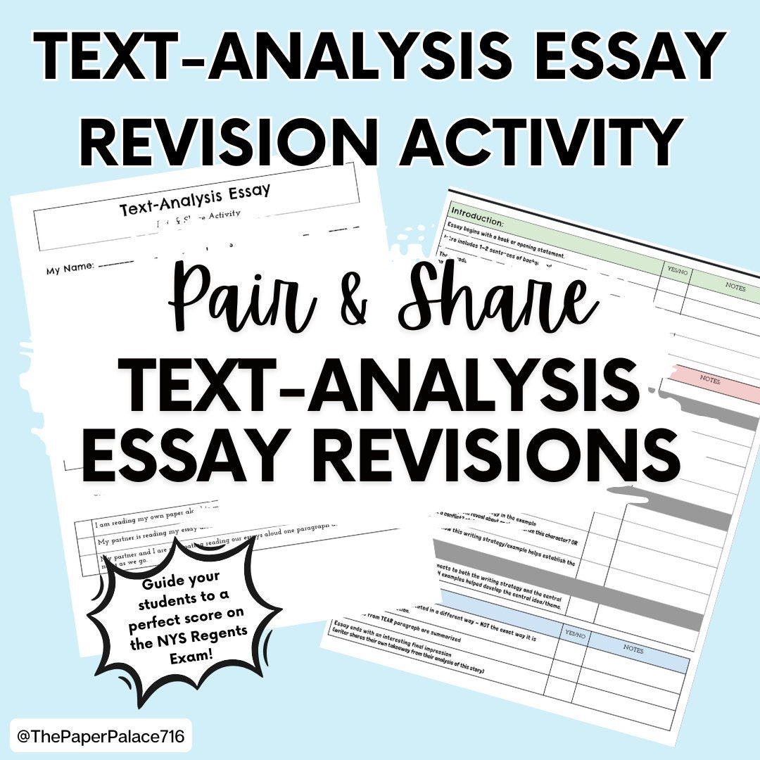 Text-analysis Essay Activity, Writing Workshop, Text-analysis Response ...