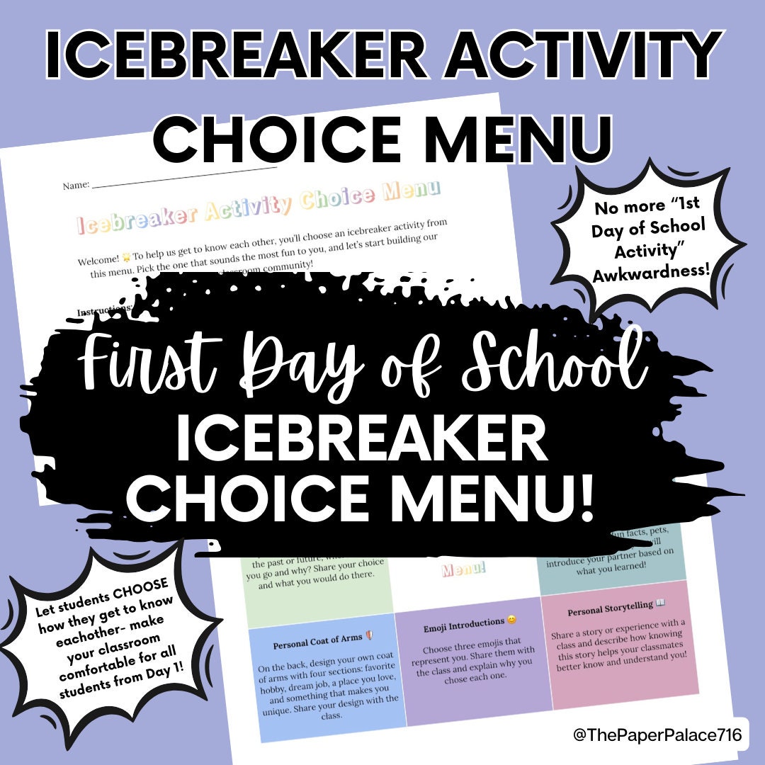 First Day of School Activity, Middle School, High School, Icebreaker ...