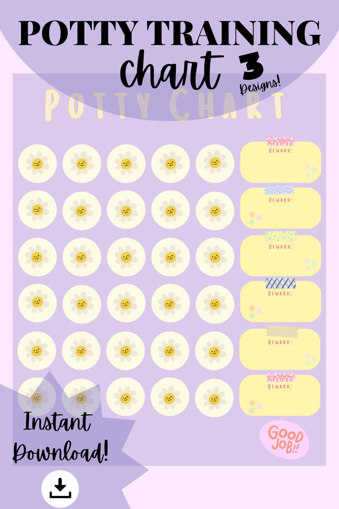 Potty Training Chart, Potty Chart, Potty Reward Chart, Potty Training ...