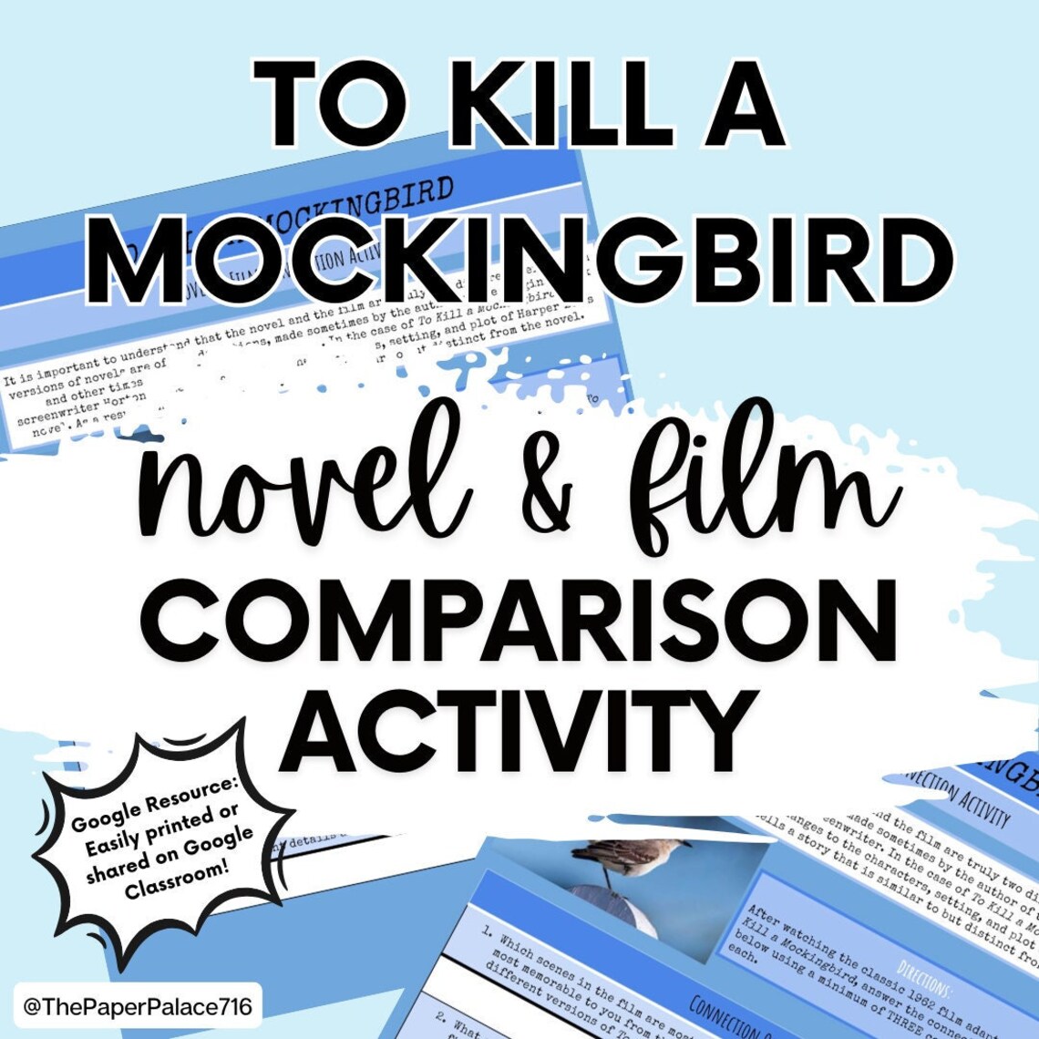 To Kill a Mockingbird Novel & Film Connection Activity, to Kill a ...