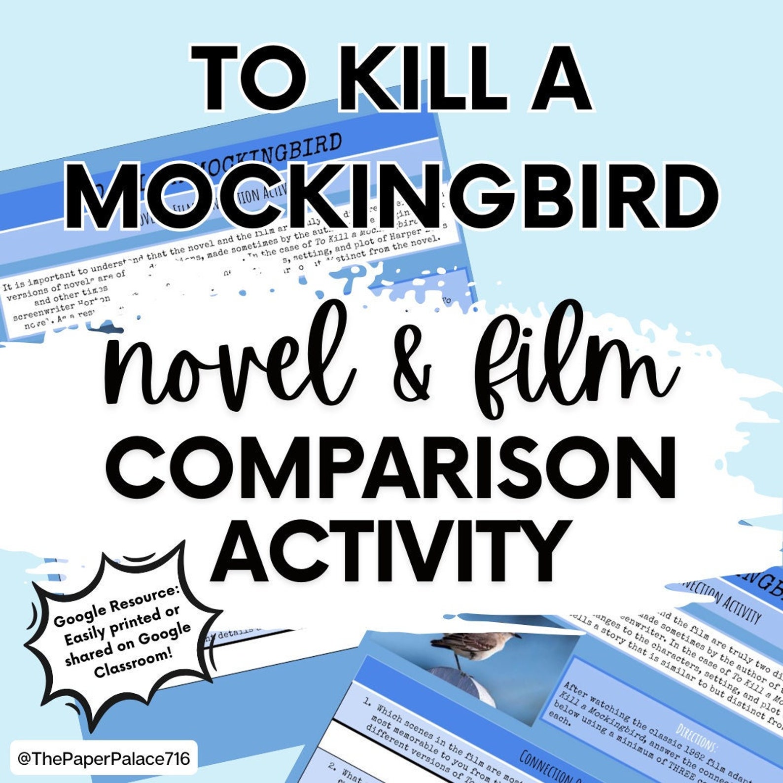To Kill a Mockingbird Novel & Film Connection Activity, to Kill a ...