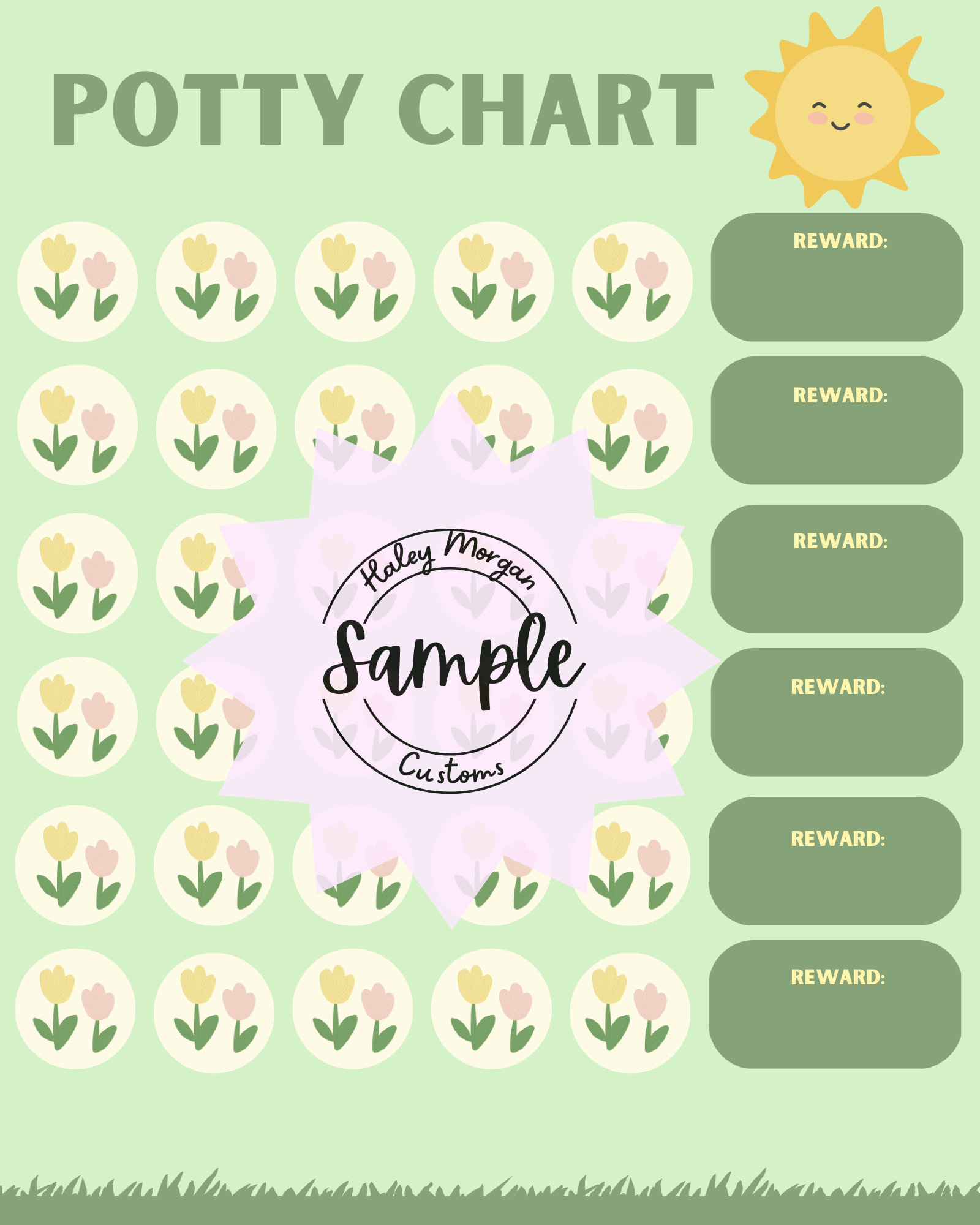 Potty Training Chart, Potty Chart, Potty Reward Chart, Potty Training ...