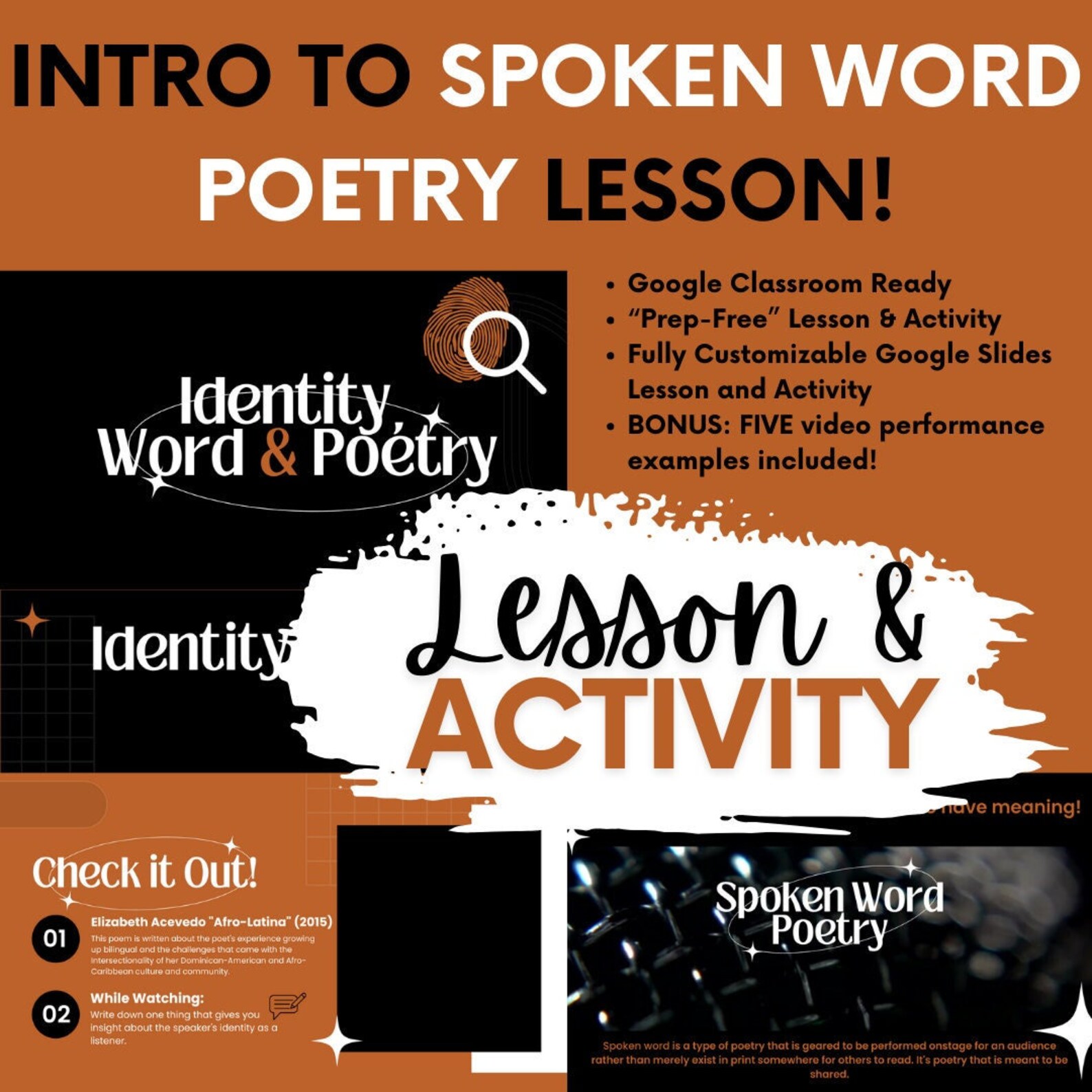 Intro to Spoken Word Poetry Lesson, Spoken Word Poetry Activity, Poetry ...