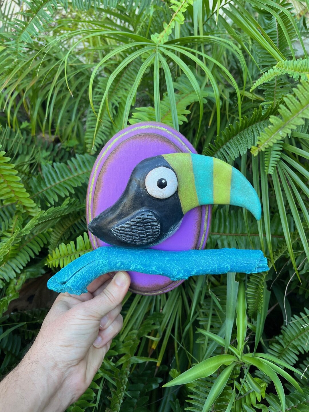 Tropical Bird Wall Art: Clay Toucan Sculpture Tropical Bird - Etsy