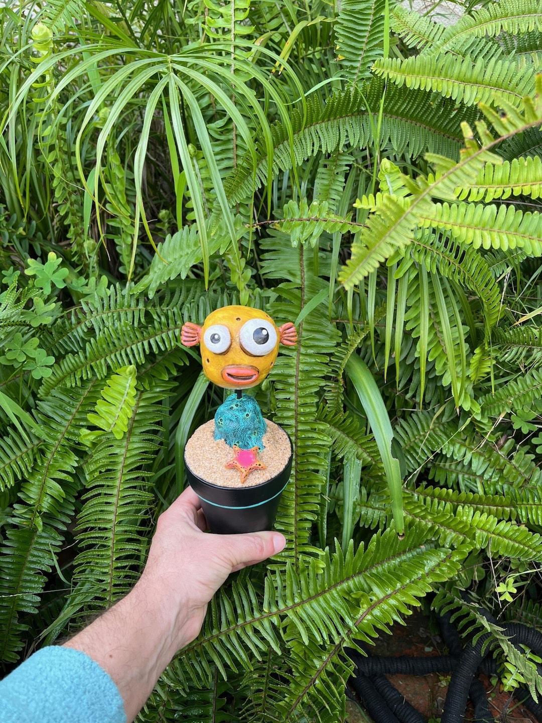 Large Pufferfish Sculpture: Puffer Fish Lover Gift, Tropical Tiki Bar ...