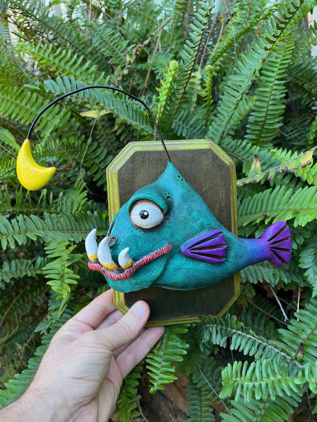 Anglerfish Wall Art: Faux Taxidermy Fish Sculpture, Anglerfish Art ...