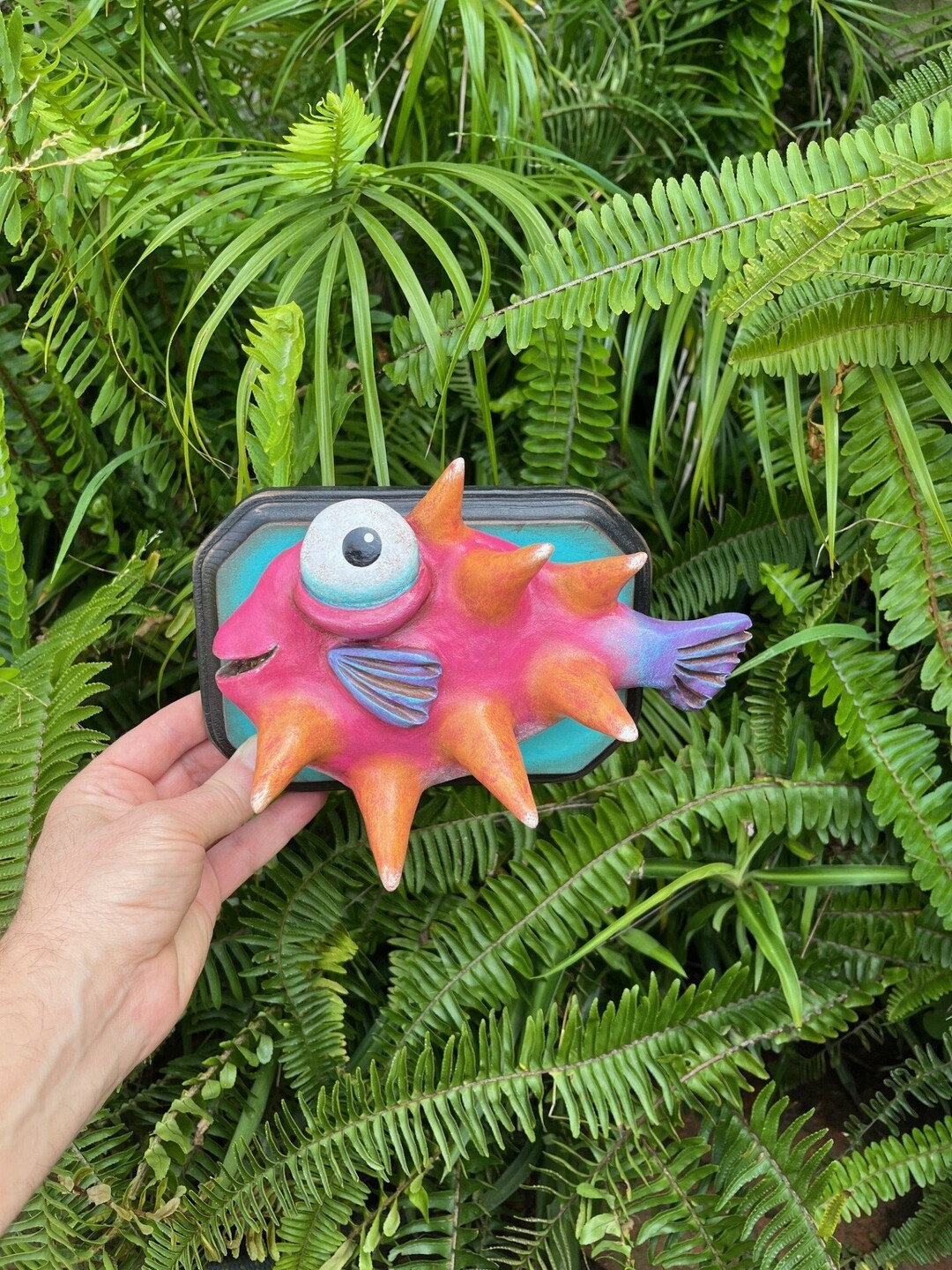 Pufferfish Wall Art: Faux Taxidermy Clay Fish Sculpture, Puffer Fish ...