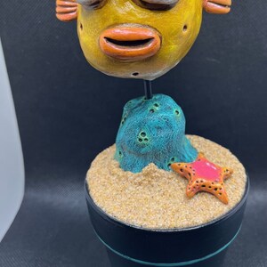 Large Pufferfish Sculpture: Puffer Fish Lover Gift, Tropical Tiki Bar ...