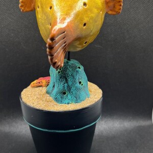Large Pufferfish Sculpture: Puffer Fish Lover Gift, Tropical Tiki Bar ...