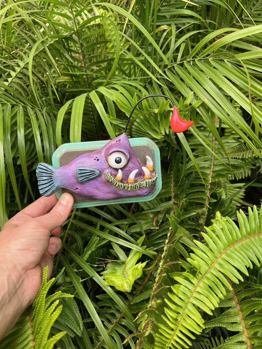 Anglerfish Wall Art: Faux Taxidermy Fish Sculpture, Anglerfish Art ...