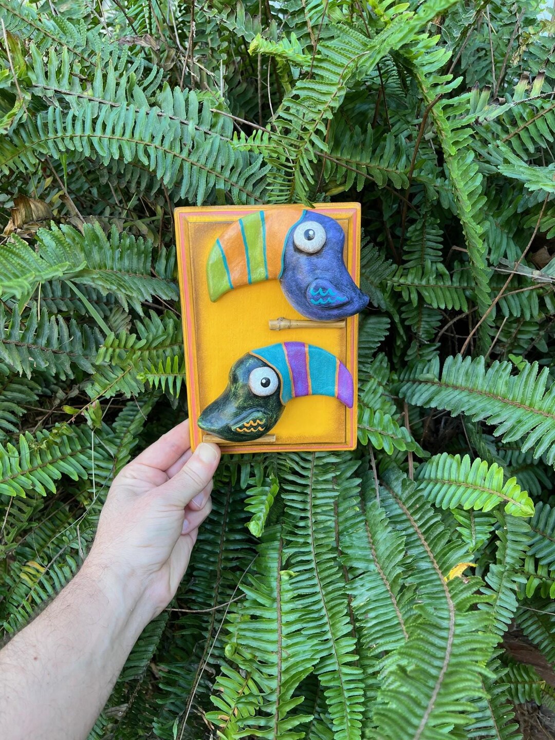 Tropical Bird Wall Art: Clay Toucan Sculpture, Tropical Bird Decor ...