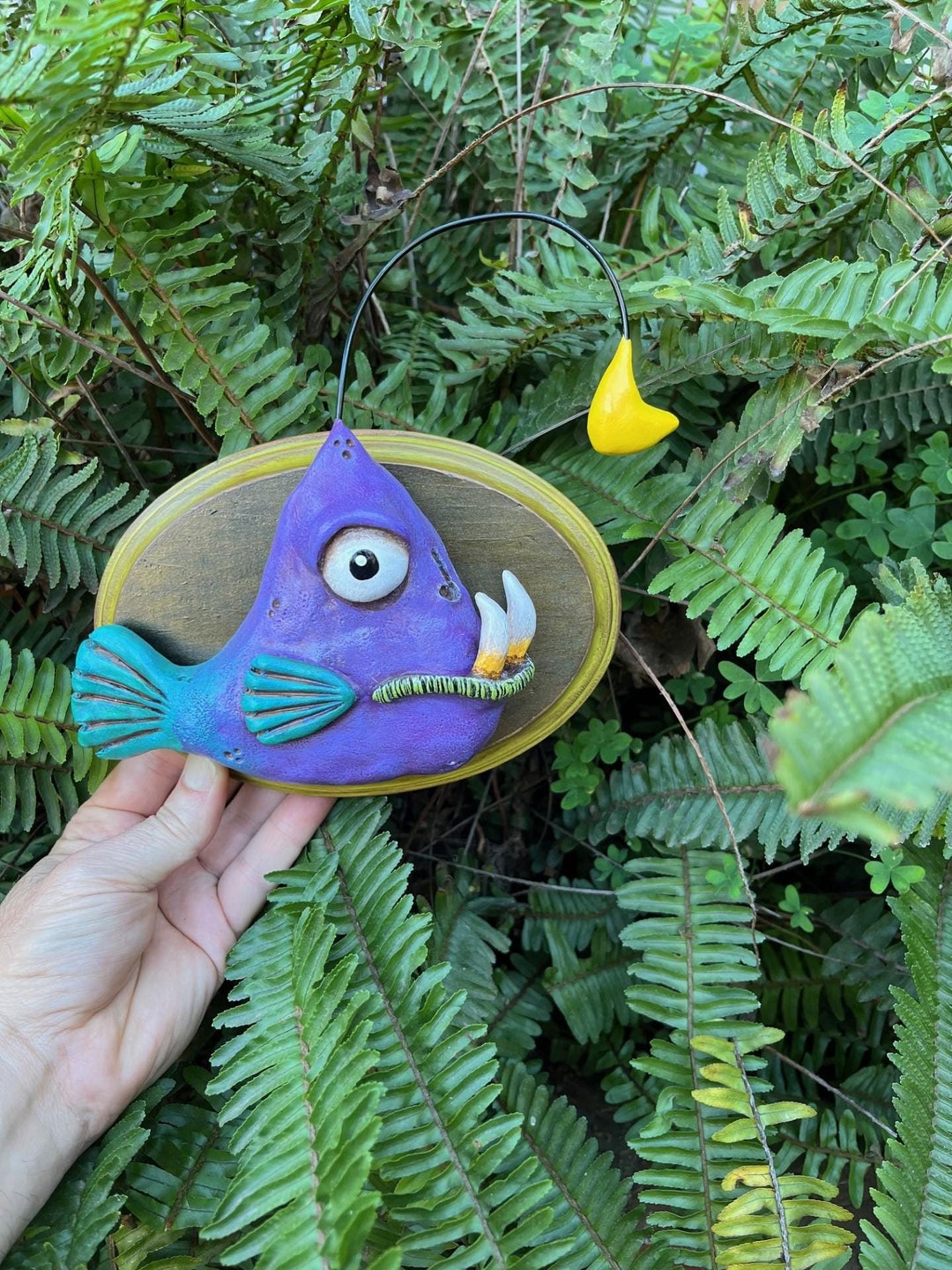 Anglerfish Wall Art: Faux Taxidermy Fish Sculpture, Anglerfish Art ...