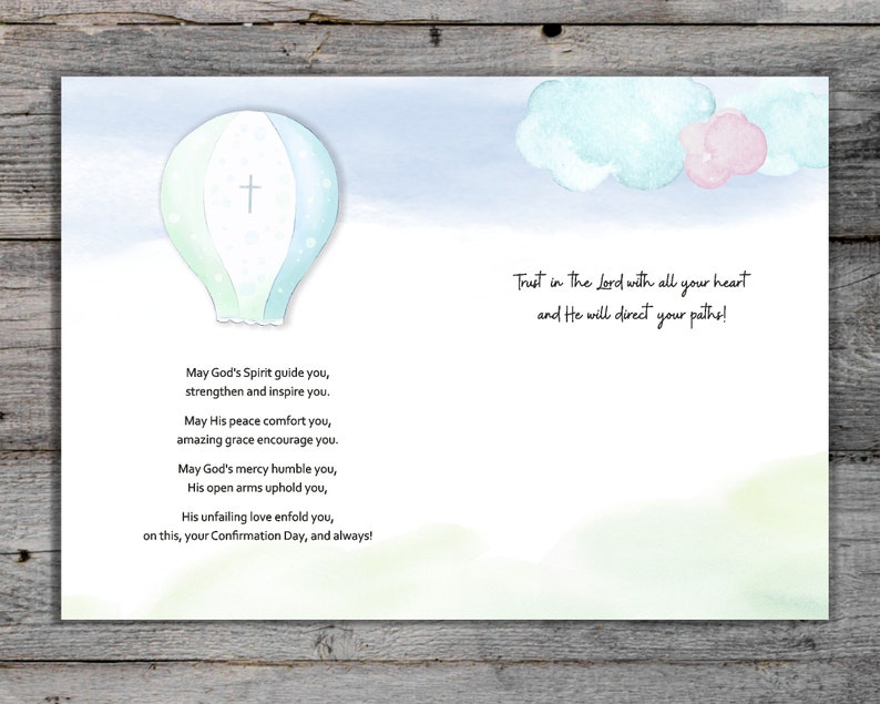 Religious Confirmation Card With Bible Verse. Confirmation Card for Boy ...
