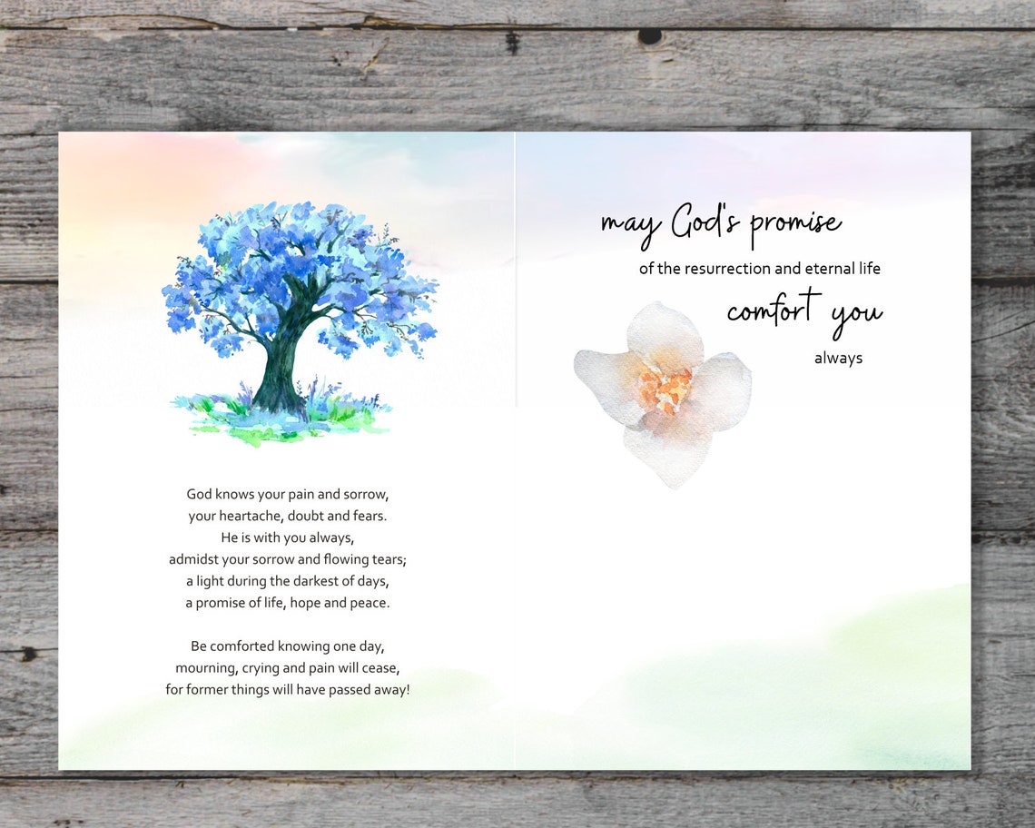 Watercolor Religious Sympathy Card, Bible Verse Condolences - Etsy