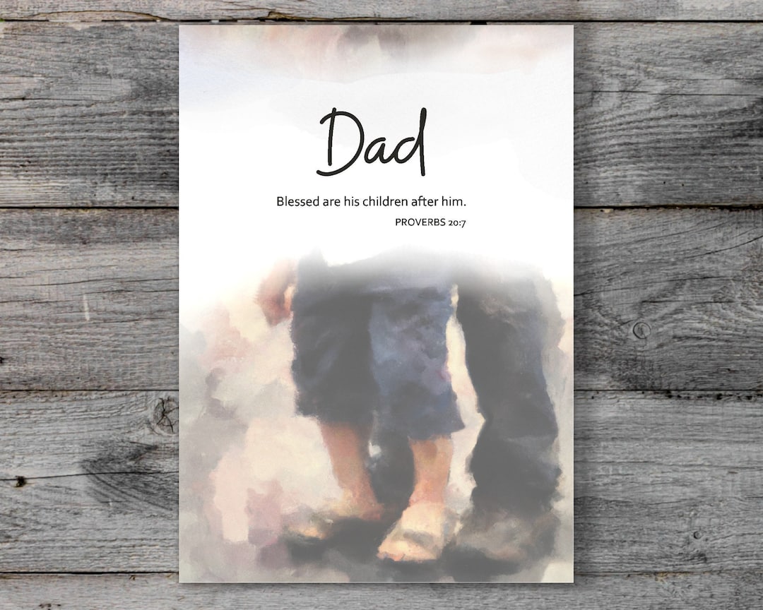 Watercolor Thank You Dad Card, Christian Father's Day Card - Etsy