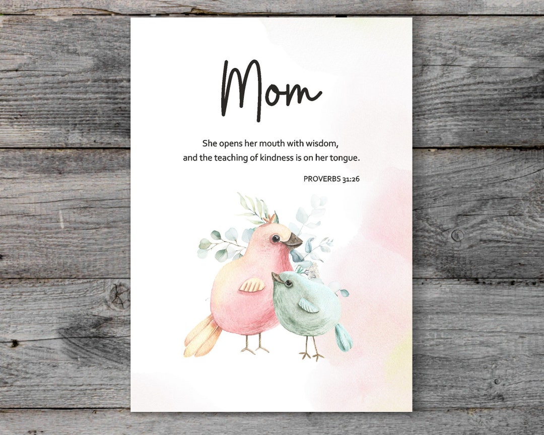 Christian Mothers Day Card. Bible Quote Plus Unique Christian Message ...