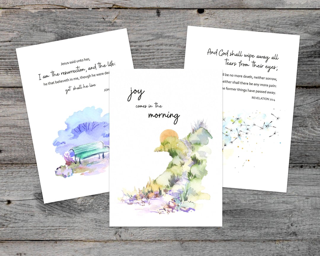 Sympathy Cards Set of 3, Religious Sympathy Cards, Christian Sympathy ...