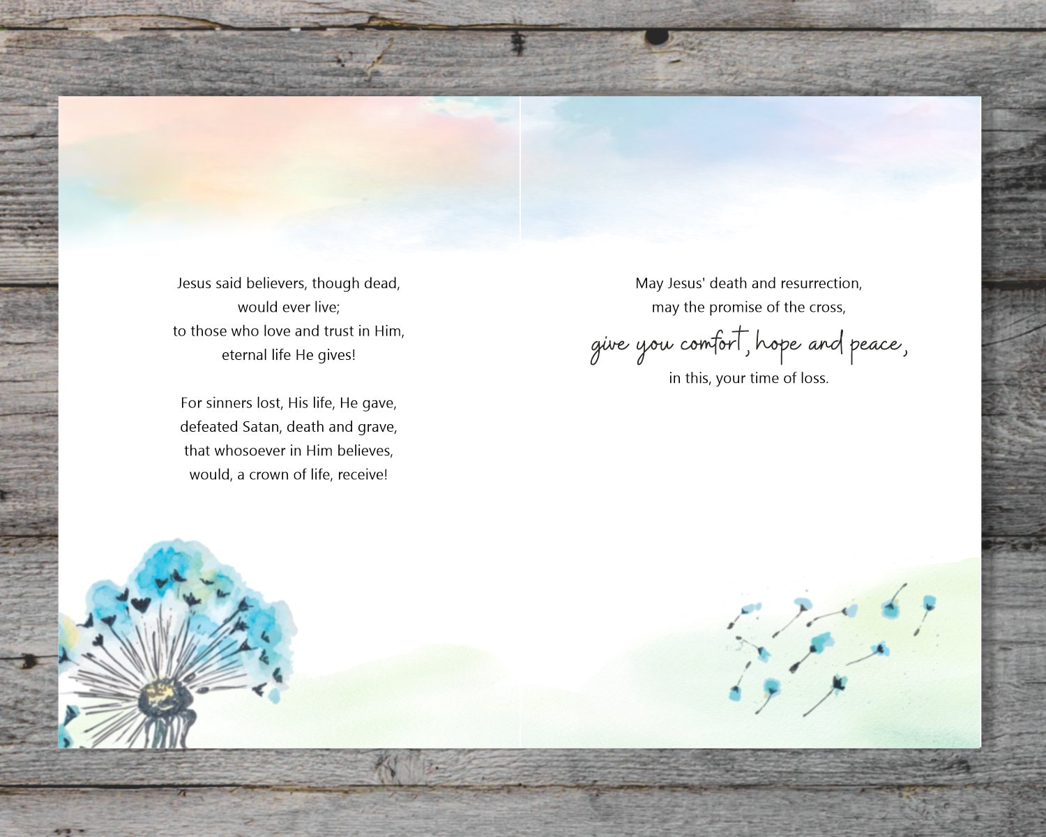 Sympathy Card, Religious Sympathy Card, Christian Condolences, Sympathy ...