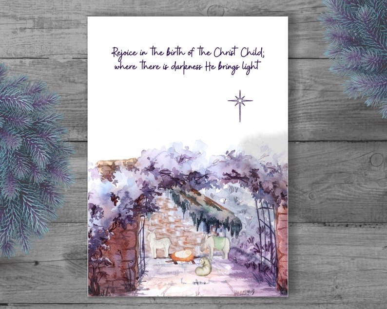 Religious Christmas Card With Original Verse - Pack of 4. Bible Verse ...