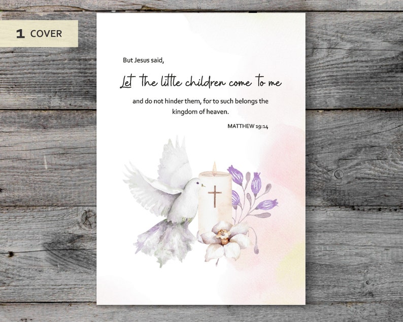 Baptism Card Set of 2 With Bible Quotes and Unique Religious Baptism ...