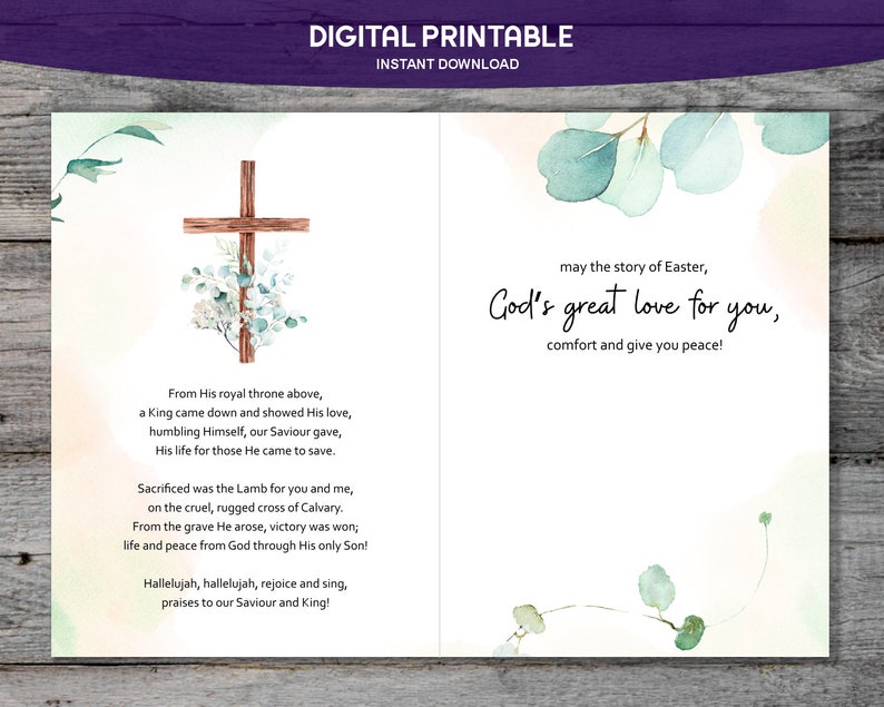 Christian Easter Card, Religious Easter Card, Bible Verse, Unique ...