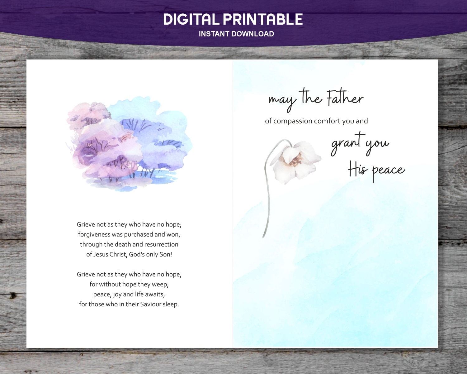 Christian Sympathy Card, Bible Verse, Sympathy Message - DIGITAL ...