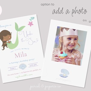 Digital Mermaid Birthday Invitation Simple Mermaid Birthday - Etsy