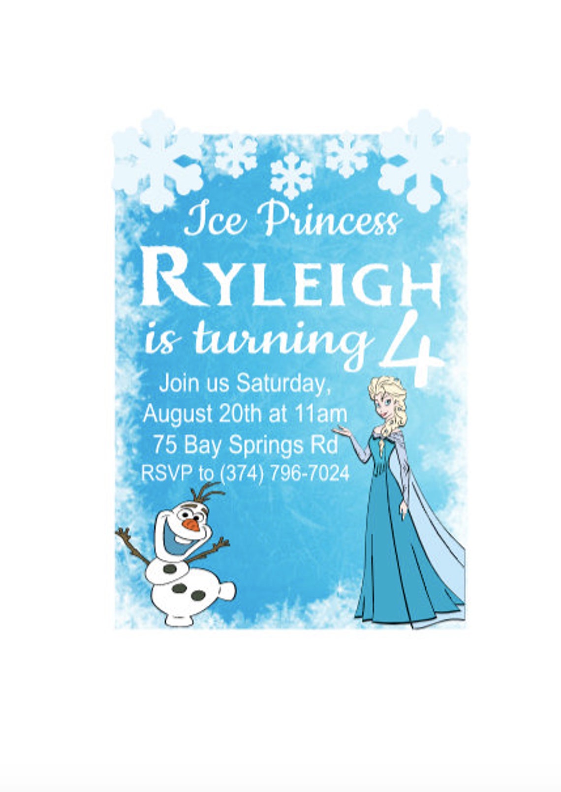 Elsa Birthday Invitation - Etsy