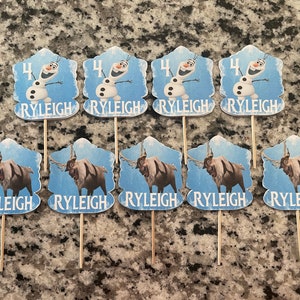 Personalized Frozen Cupcake Toppers - Etsy