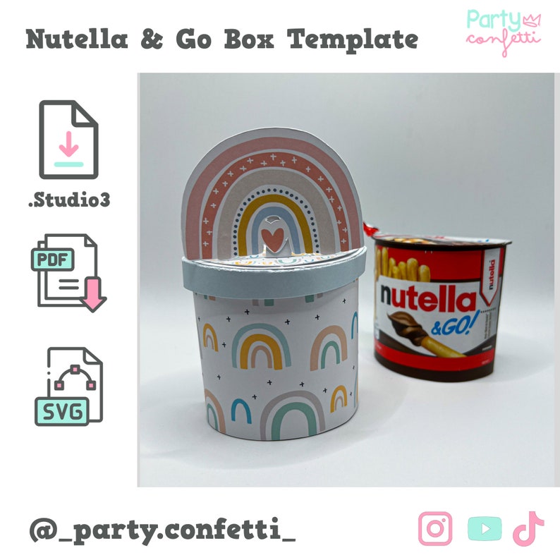 Nutella & Go Template Silhouette Cricut Pdf SVG - Etsy México